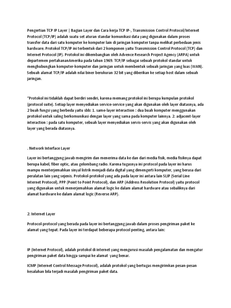 Pengertian TCP | PDF | Sains & Matematika