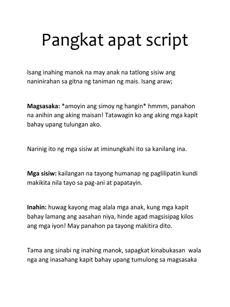 Pangkat Apat Script | PDF