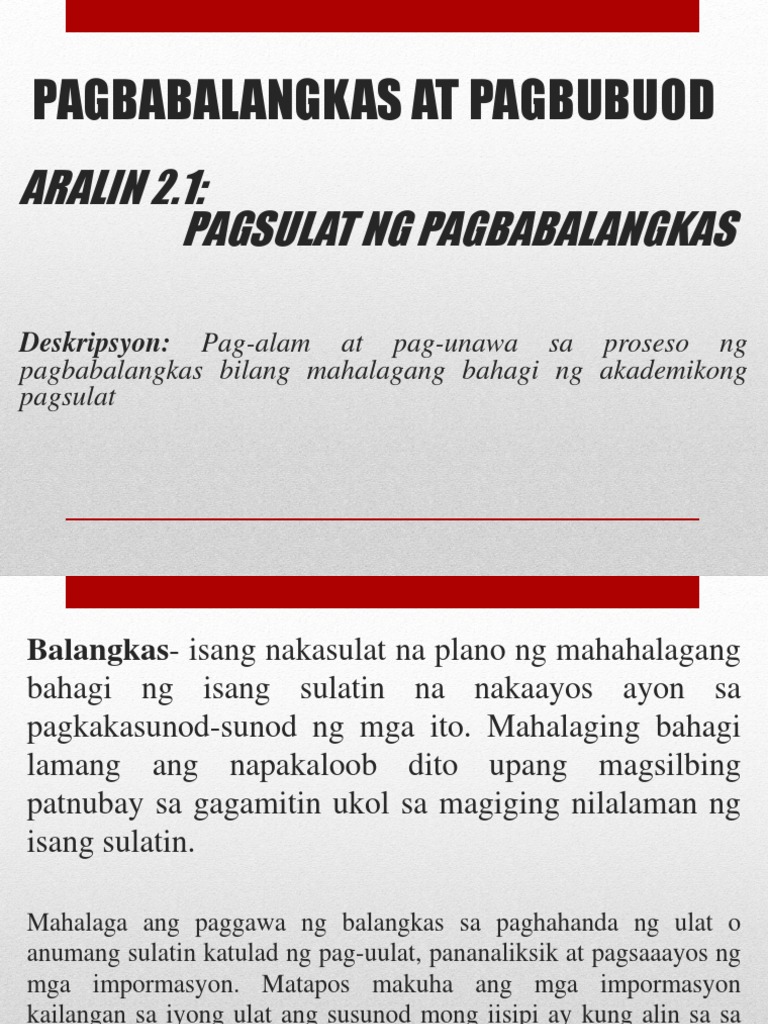 3.pagbabalangkas at Pagbubuod June 24 28 | PDF