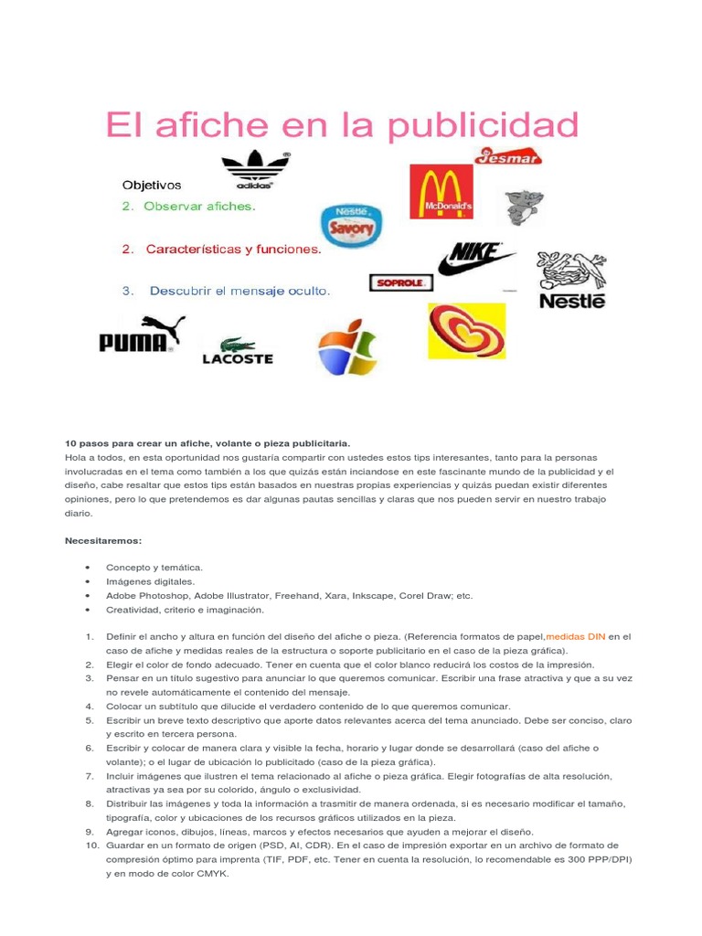 Cómo Crear Un Afiche | PDF | Póster | Publicidad
