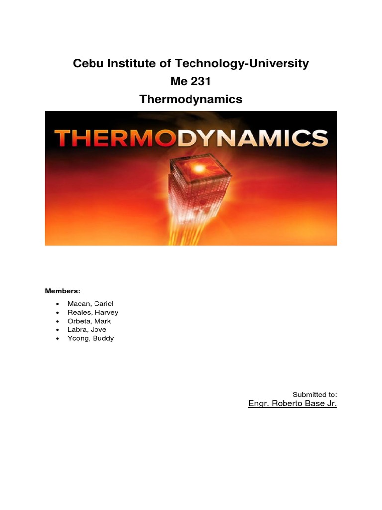Thermodynamics Assignment | PDF