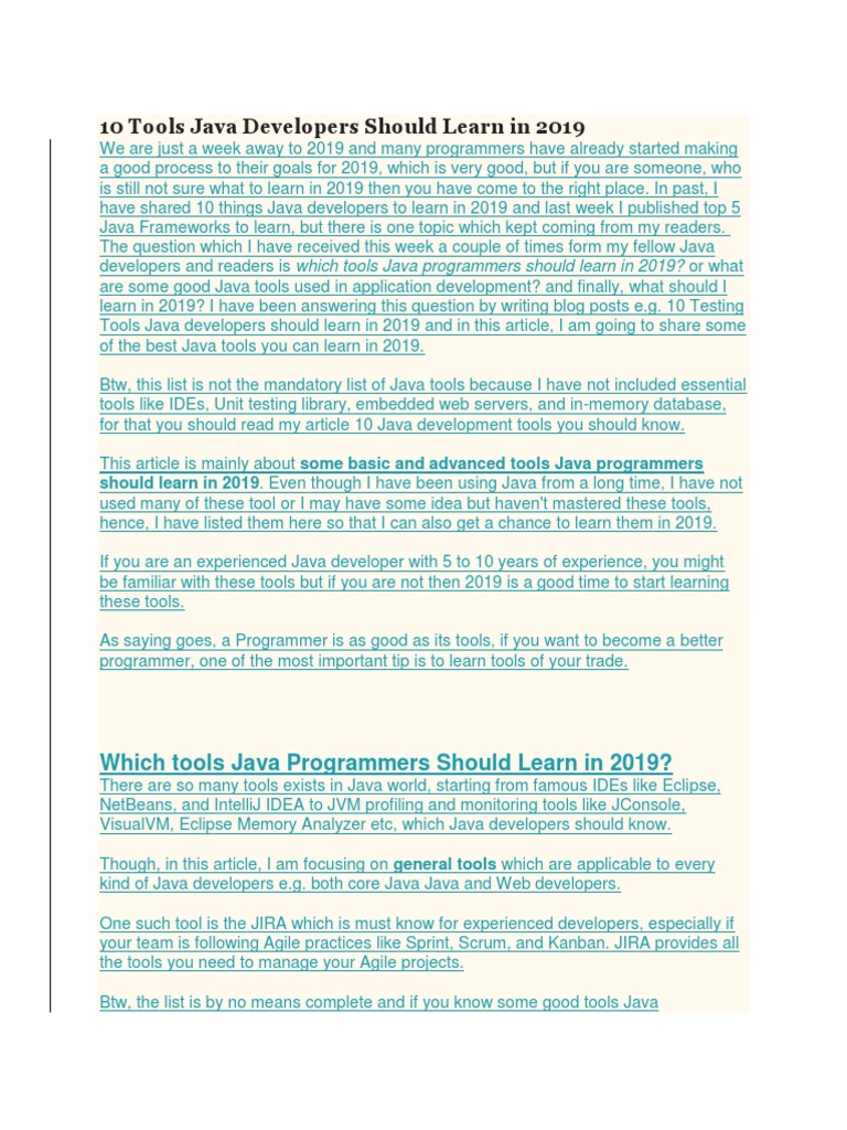 10 Tools Java Developers Should Learn in 2019 | PDF | Selenium ...