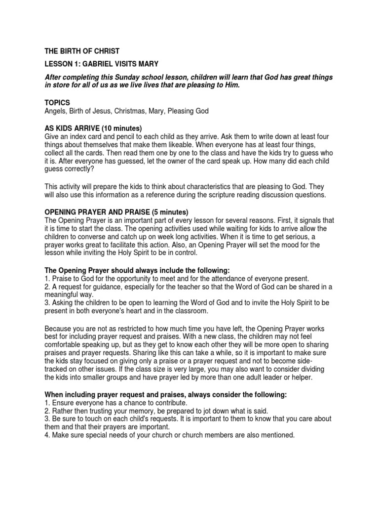 The Birth of Christ: Lesson for Kids | PDF | Biblical Magi | Nativity ...