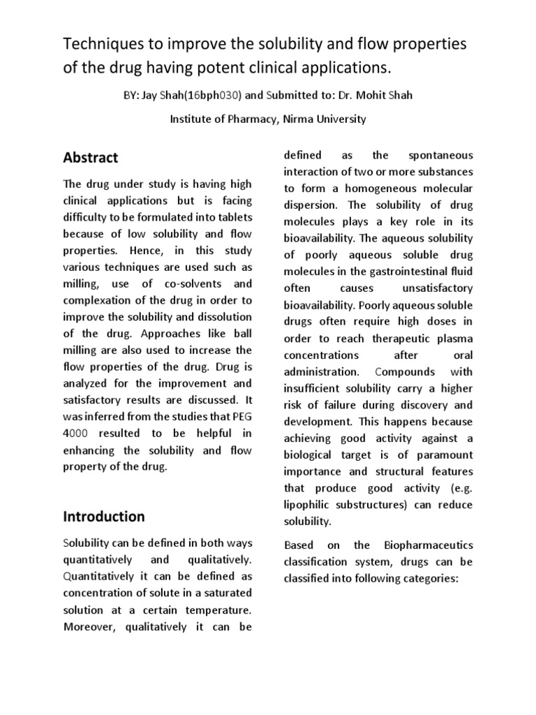 Particle Size Reduction Techniques | PDF | Solubility | Tablet (Pharmacy)