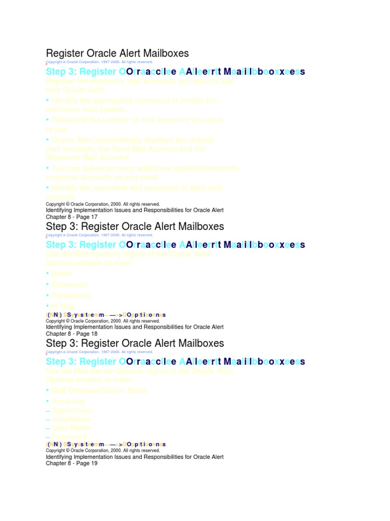 Oracle Alert Mailboxes Pdf Oracle Database Databases