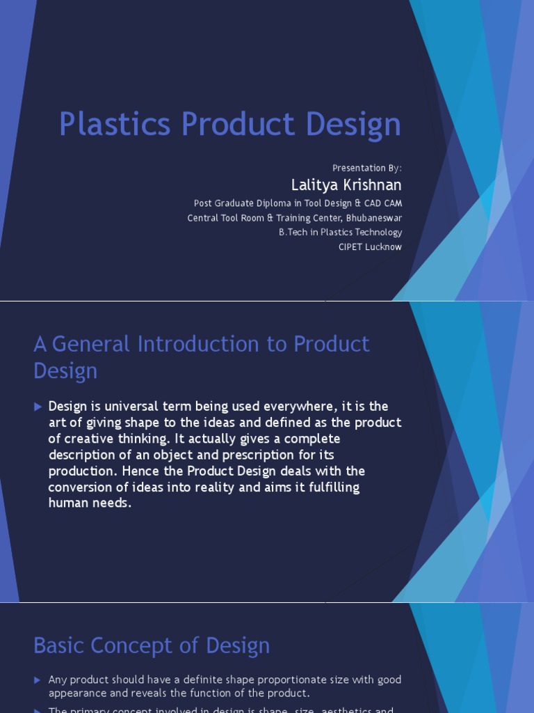 PPT1 Plastics Product Design | PDF | Product Design | Design