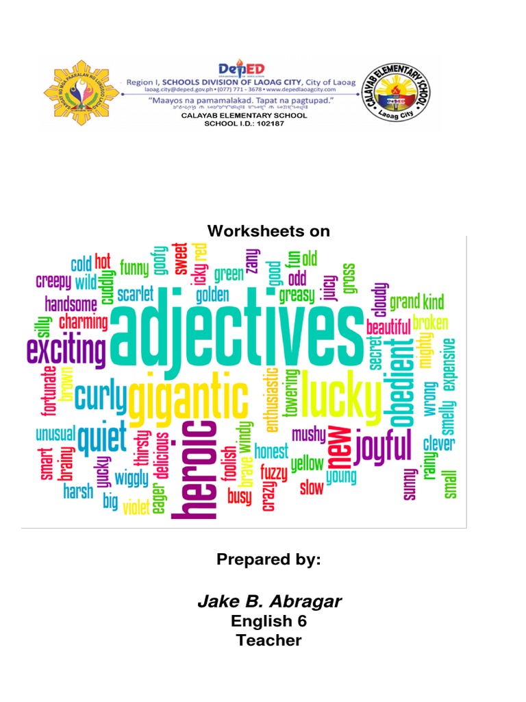 Adjectives Worksheets Booklet | PDF | Adverb | Grammar
