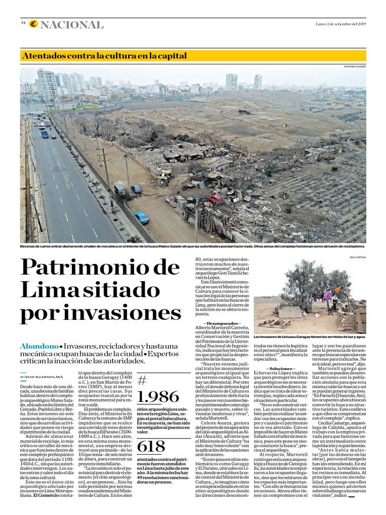 Patrimonio de Lima Sitiado Por Invasiones | PDF | Educacion Cultural ...