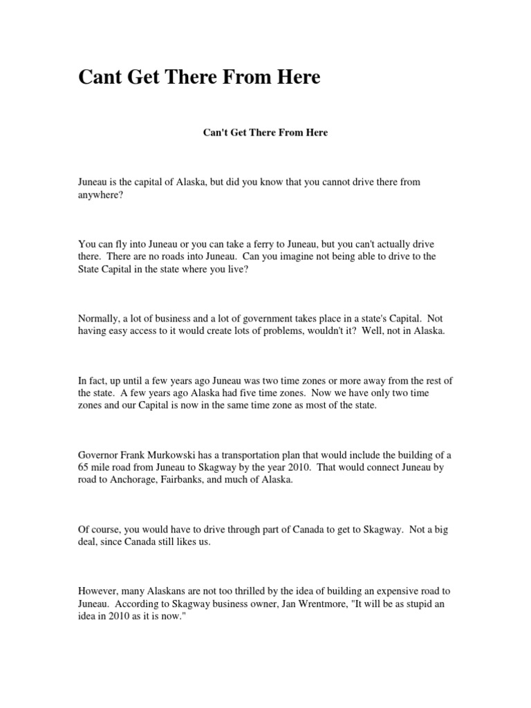 Cant Get There From Here | PDF | Alaska