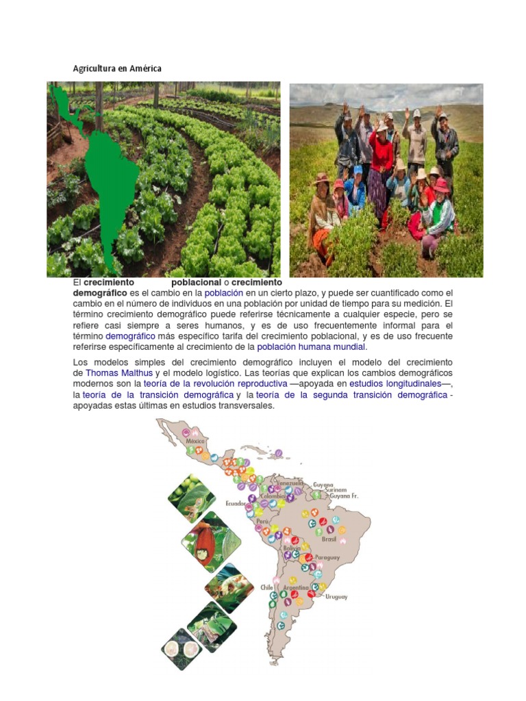 Agricultura en América | PDF | Crecimiento de la población | Población
