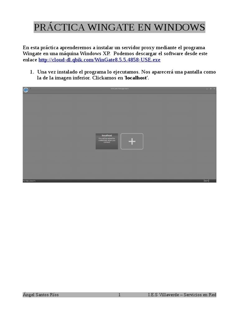 Practica Wingate | PDF | Servidor proxy | Microsoft Windows