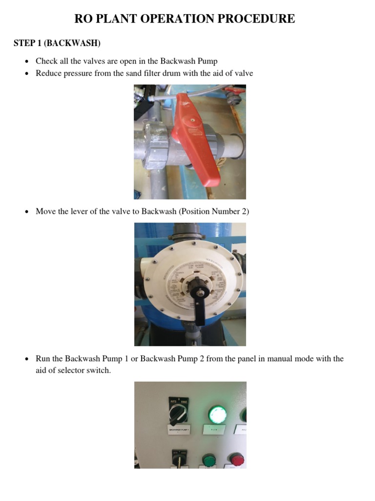 Plant Operation Procedure | PDF | Valve | Membrane