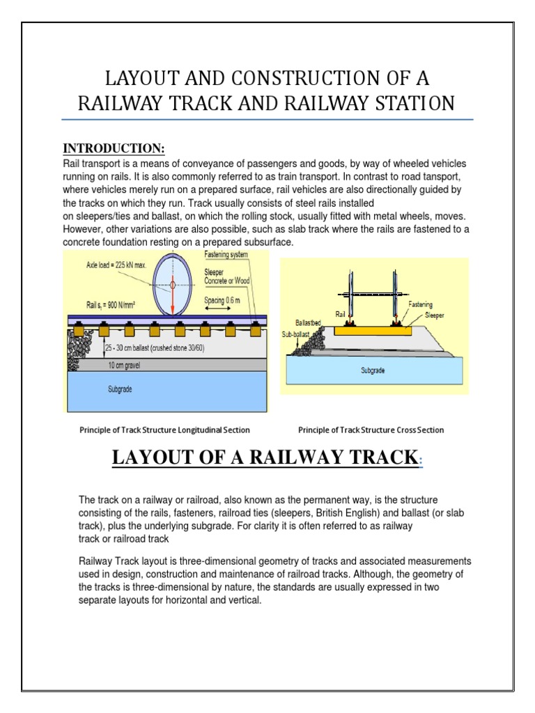 Layout and Construction of A Railway Track and Railway Station | PDF ...