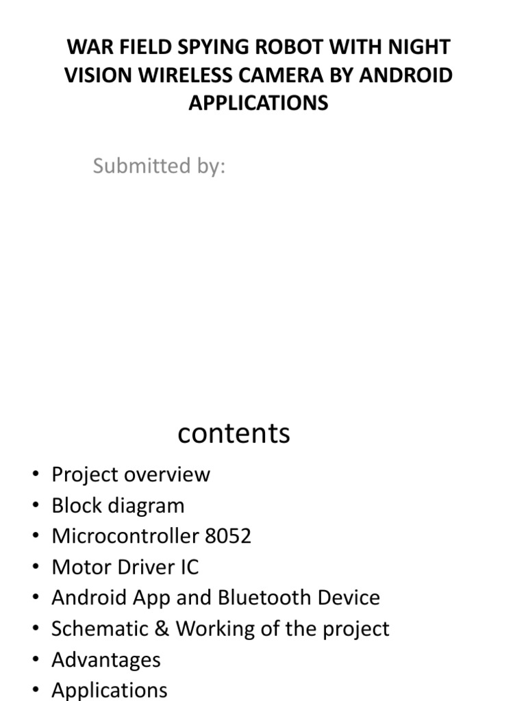 War Field Spying Robot With Night Vision Wireless Camera by Android Applications | PDF | Android ...