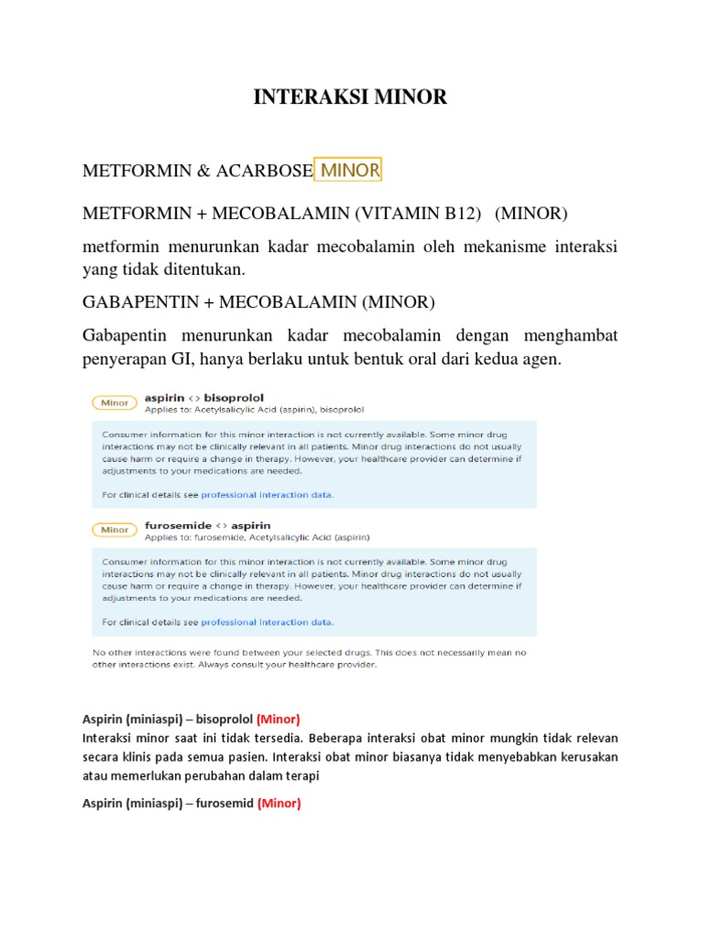 Interaksi Minor | PDF | Kesehatan Holistik