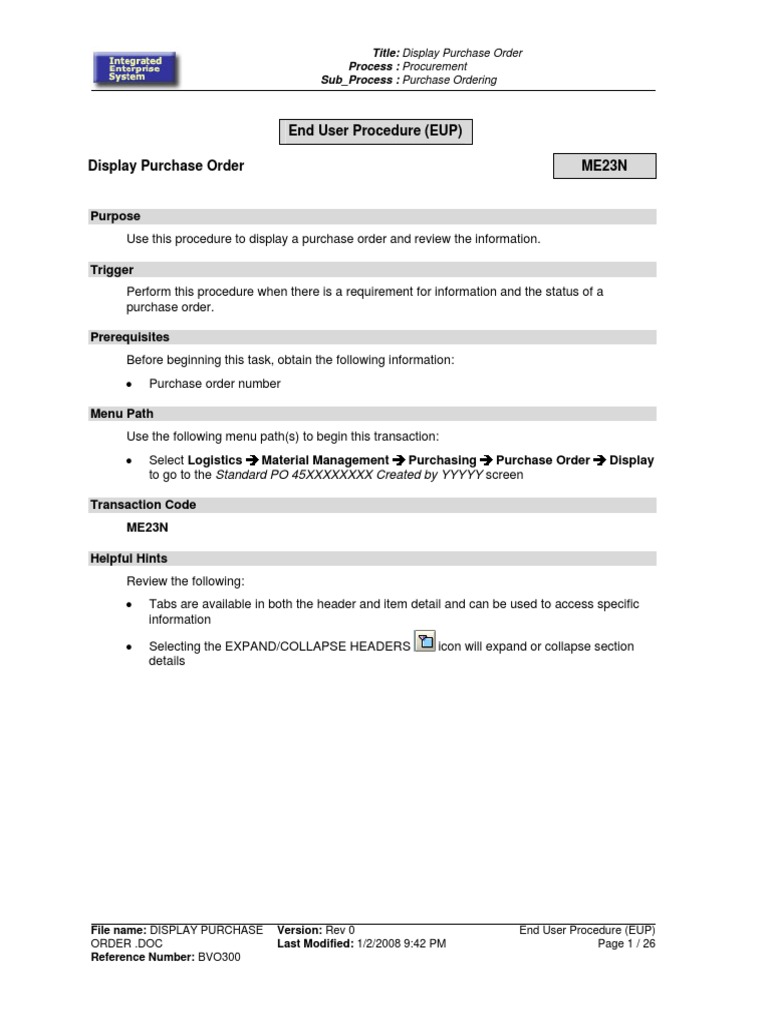 Display Purchase Order | PDF | Invoice | Icon (Computing)