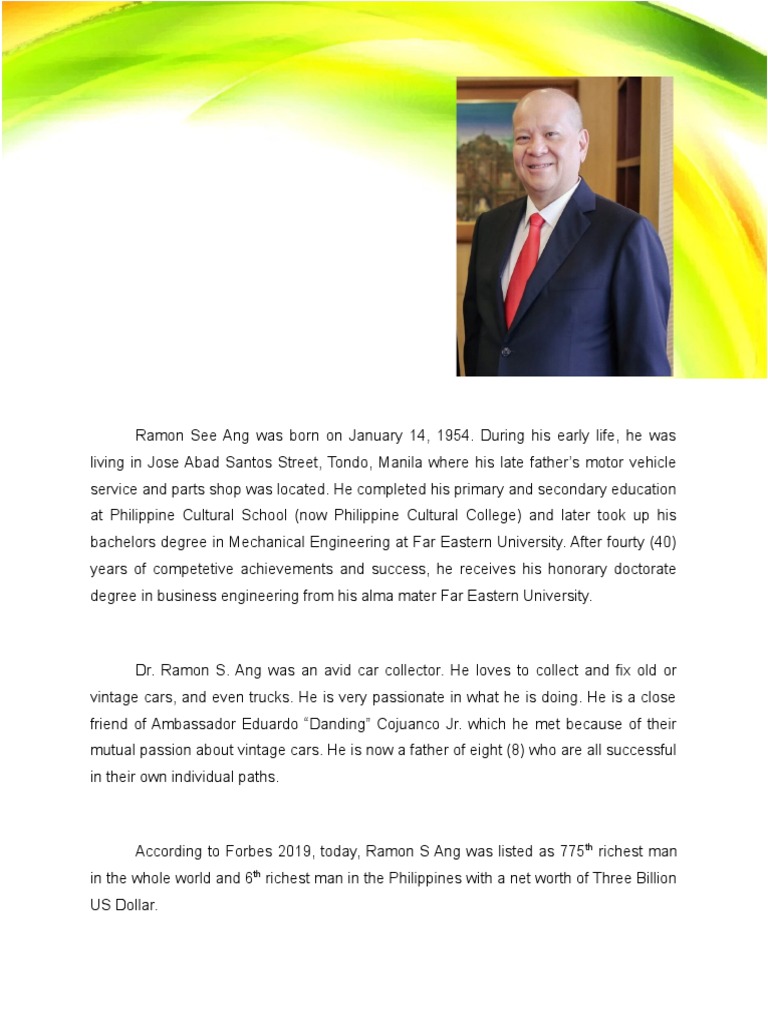 The Success Story of Ramon S. Ang: From Poor Beginnings to Becoming One ...