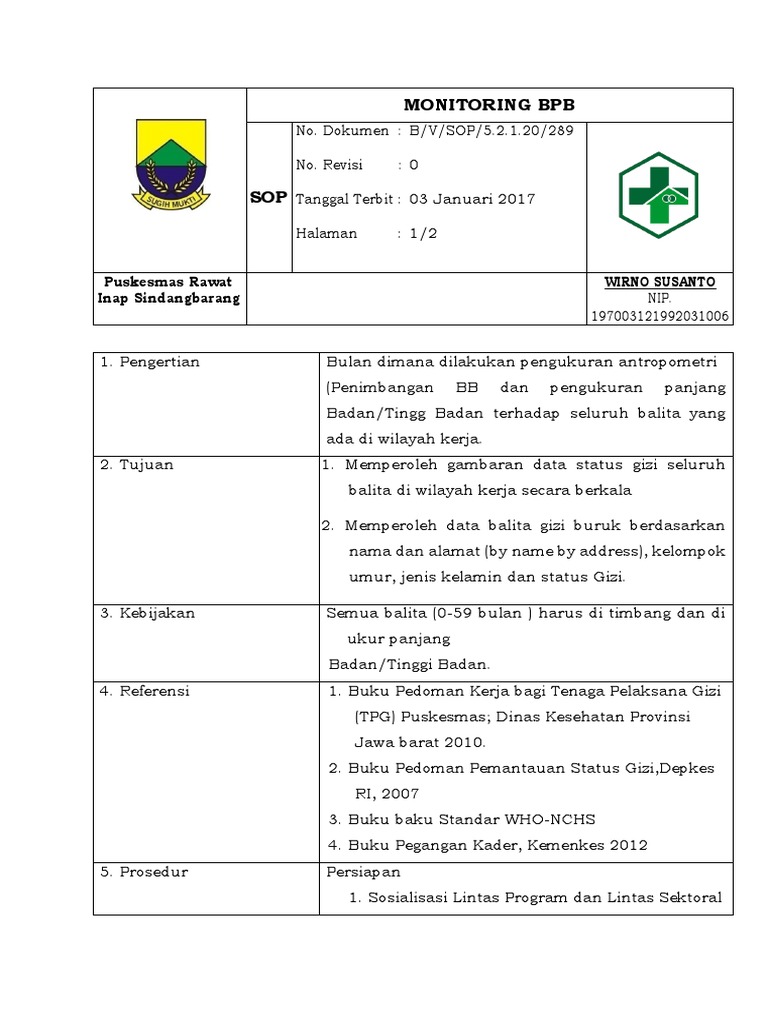 Sop Monitoring BPB | PDF