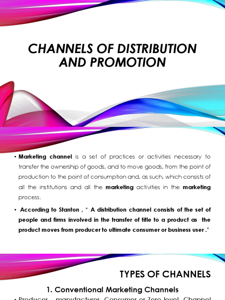 Channels of Distribution and Promotion | PDF | Promotion (Marketing ...