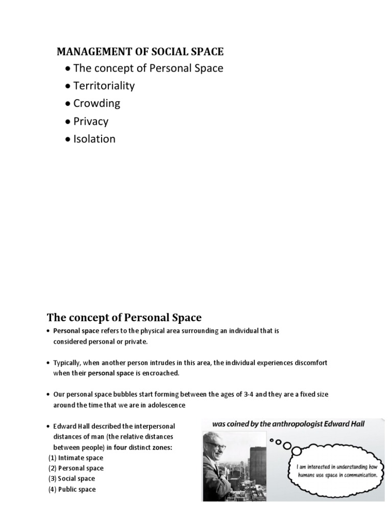 Management of Social Space Class 3 | Download Free PDF | Psychology ...
