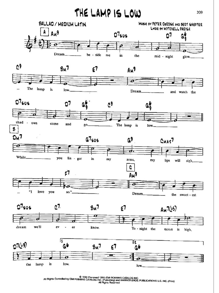 The Lamp Is Low (Pavane) | PDF