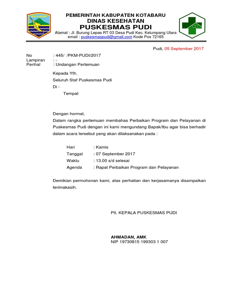 Contoh Tata Naskah Undangan | PDF