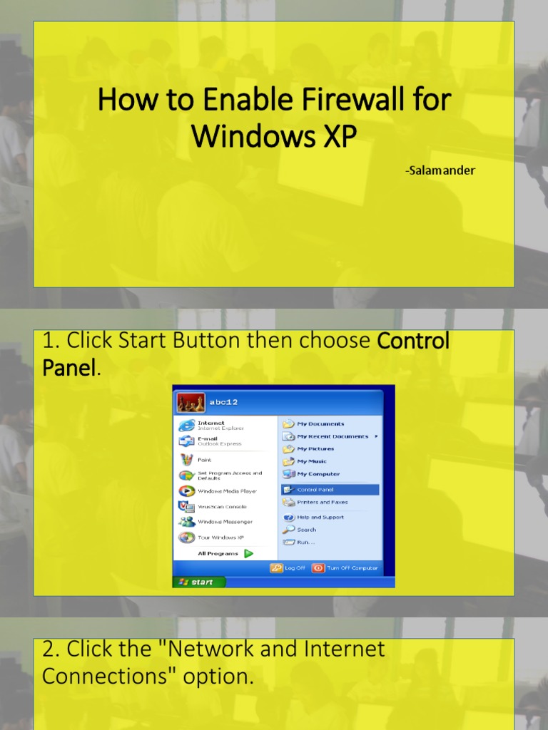 How To Enable Firewall For Windows XP | PDF