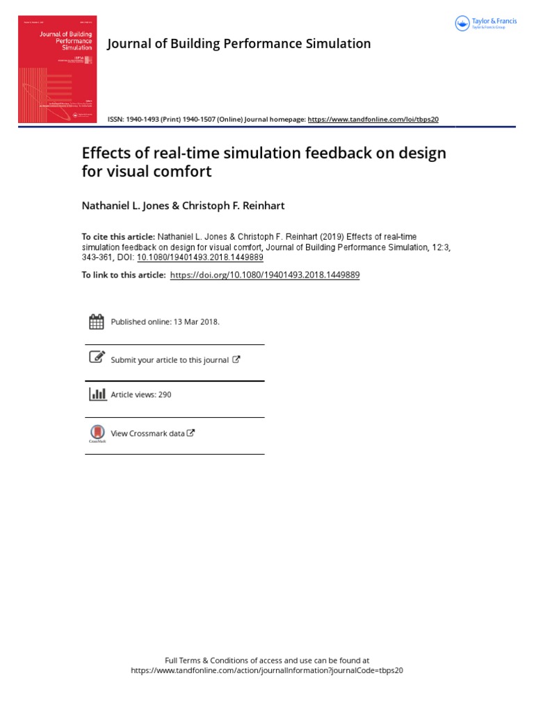 Effects of Real Time Simulation Feedback On Design For Visual Comfort ...