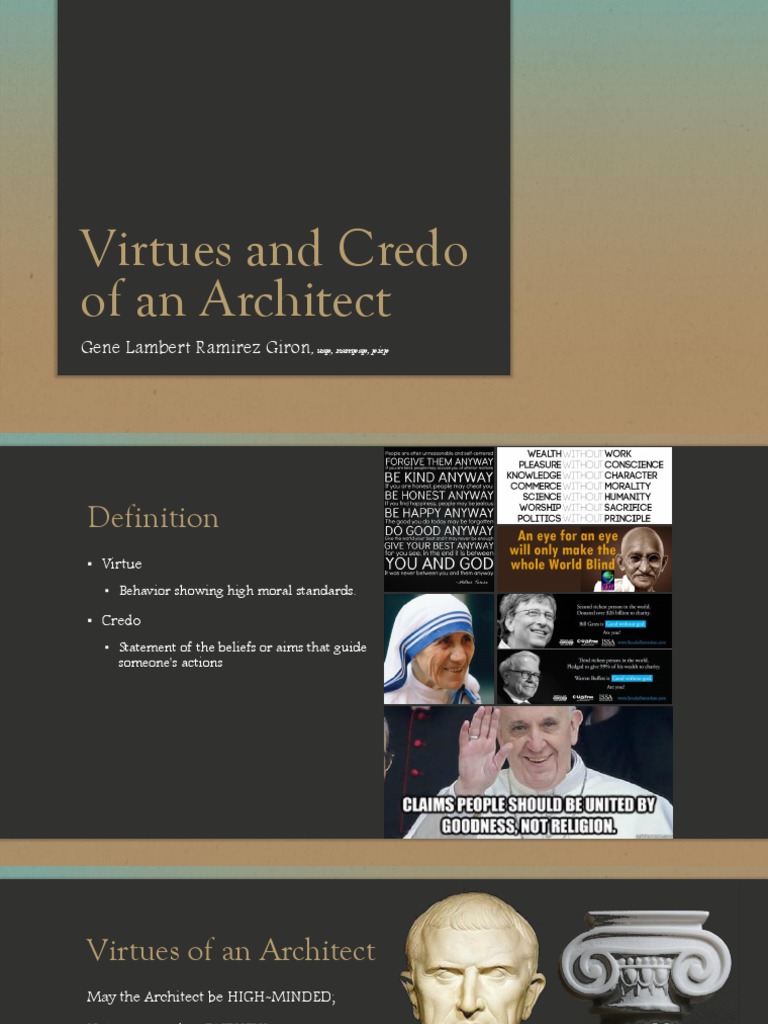 Architect's Virtues and Credo | PDF | Virtue | Justice