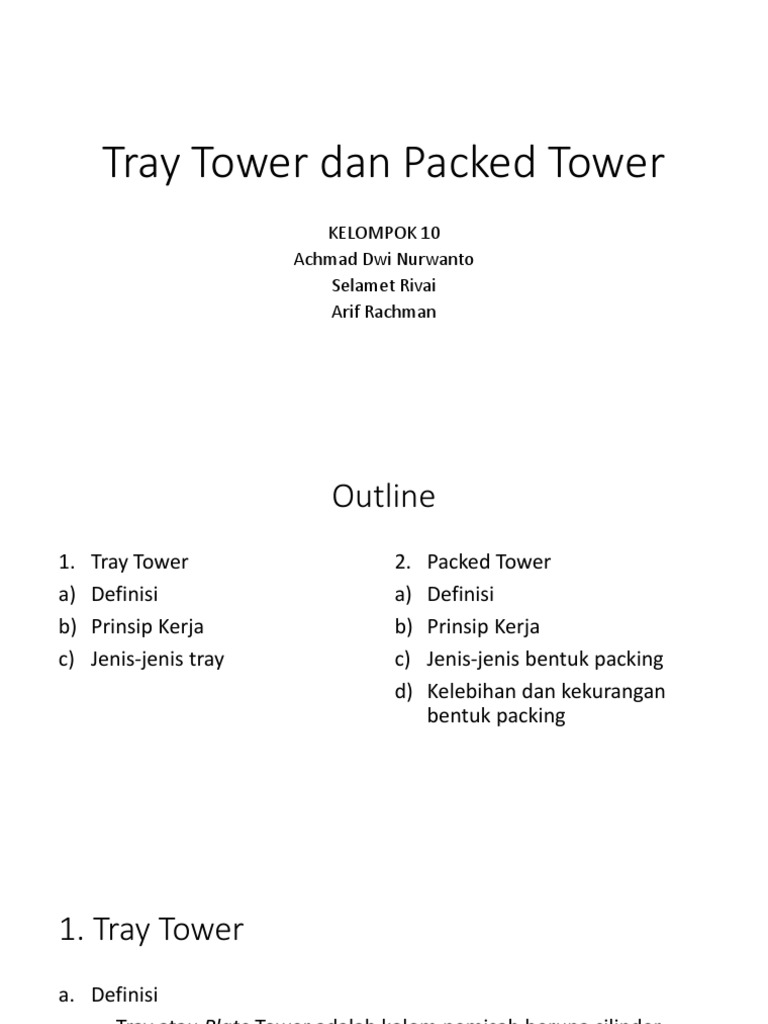 Tray Tower Dan Packed Tower | PDF | Griya & Taman