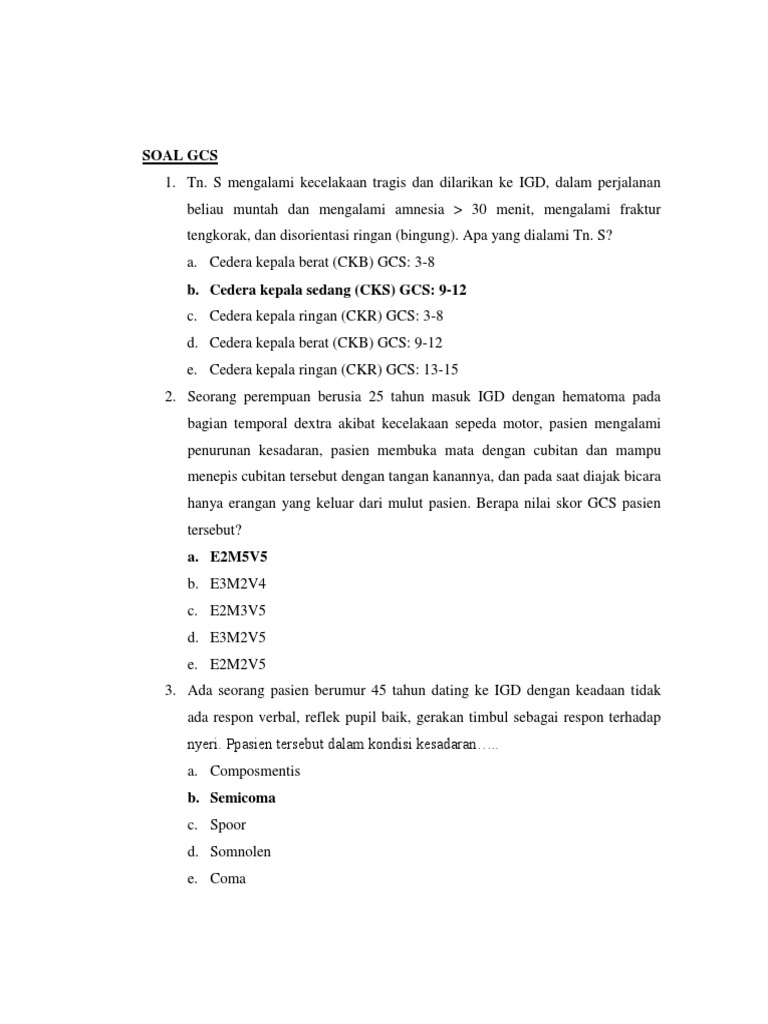 SOAL GCS 3A Kel 1 | PDF
