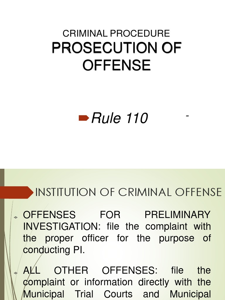 Rule 110-127 Criminal Procedure | PDF | Prosecutor | Jurisdiction