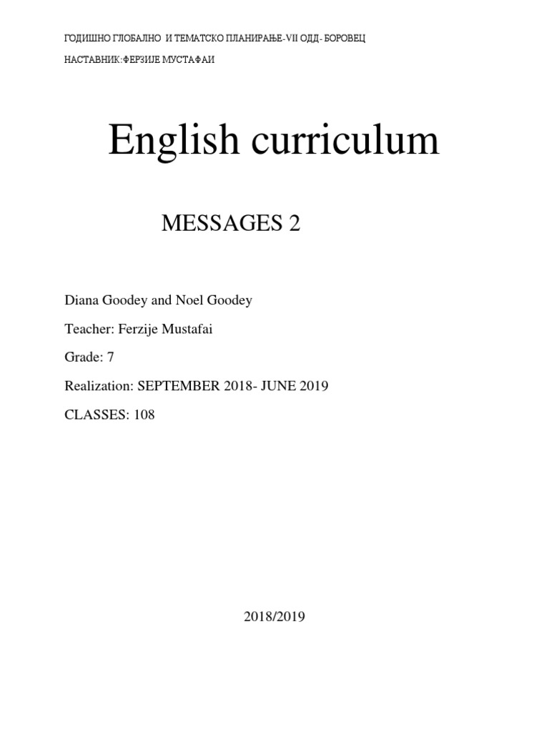 7th Grade English Curriculum Overview | PDF | Educational Technology ...