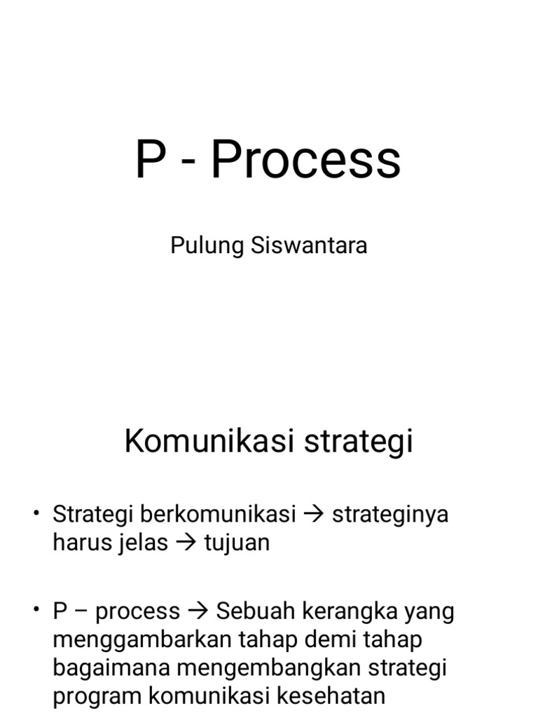Strategi P-Process dalam Komunikasi Kesehatan | PDF