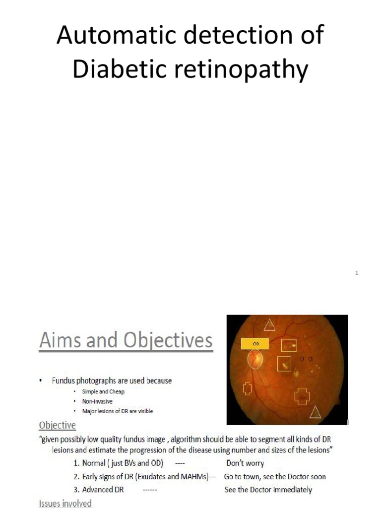 Automatic Detection of Diabetic Retinopathy | PDF | Retina | Areas Of ...