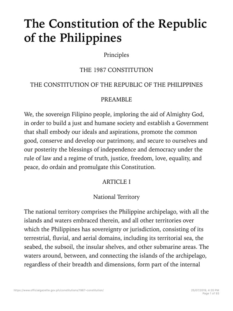 1987 Constitution - Official Gazette | PDF | United States House Of ...