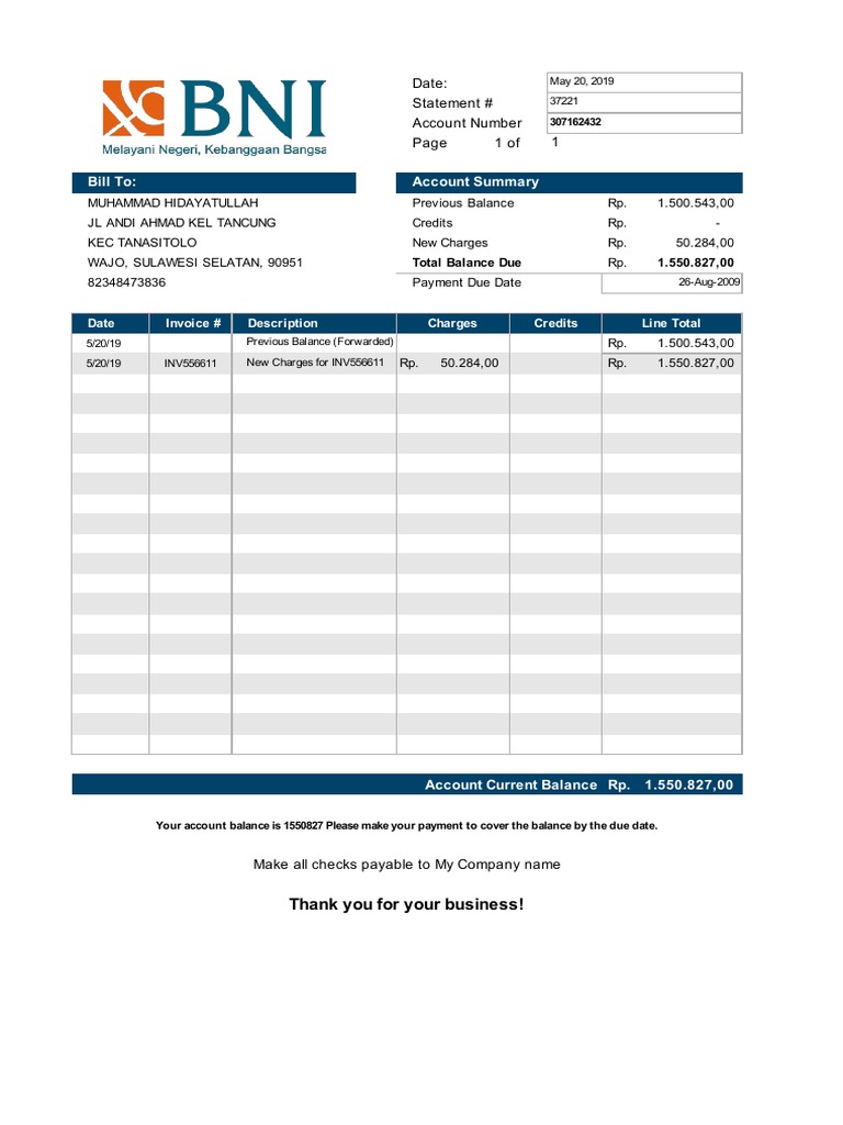 Account Statement Summary Invoice INV556611 | PDF