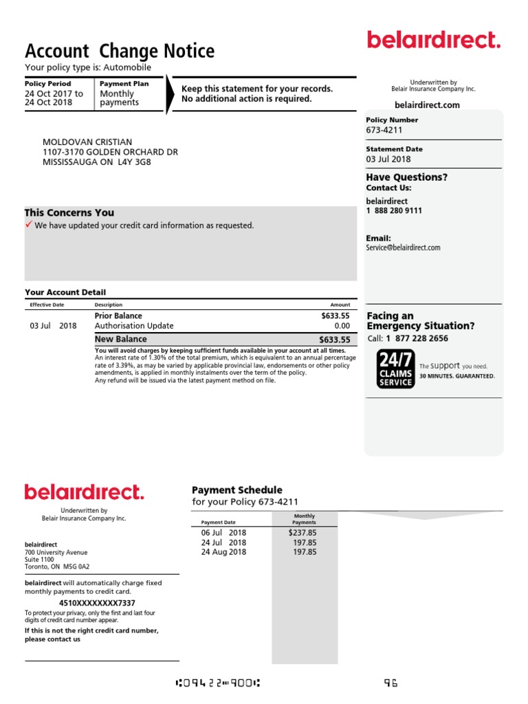Billing Statement | PDF | Credit Card | Insurance