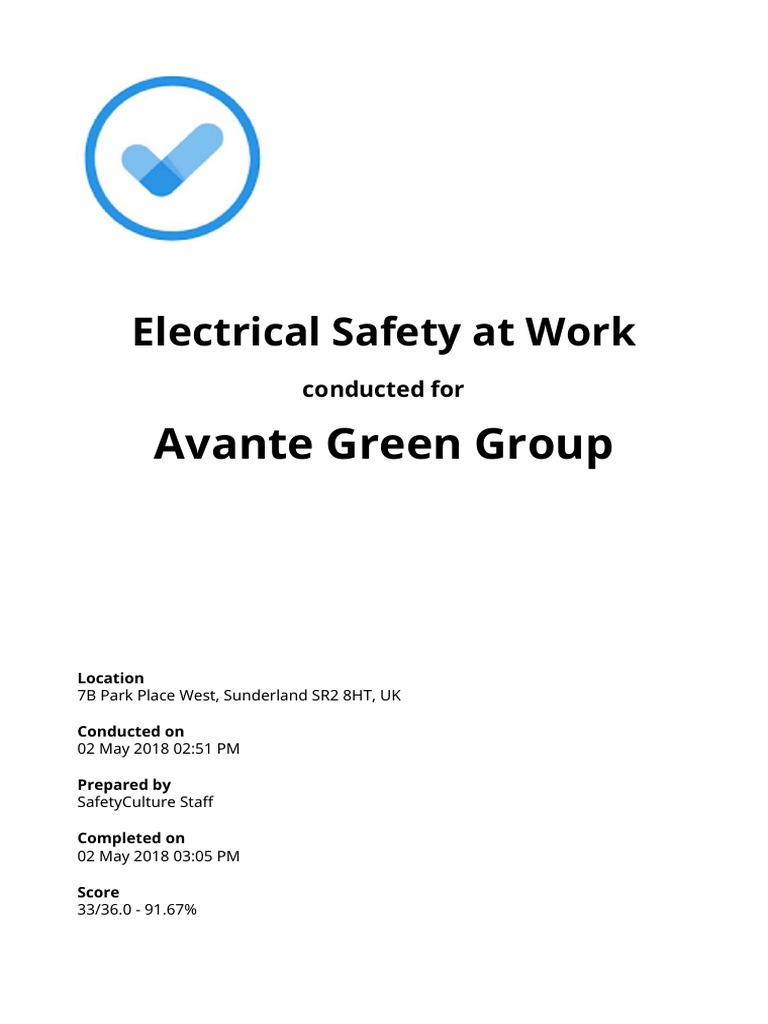 Electrical Safety Report | PDF | Electrical Connector | Electrical Wiring