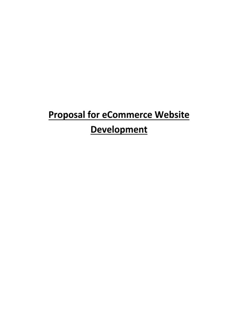 ECommerce Website Proposal | PDF | Websites | Point Of Sale