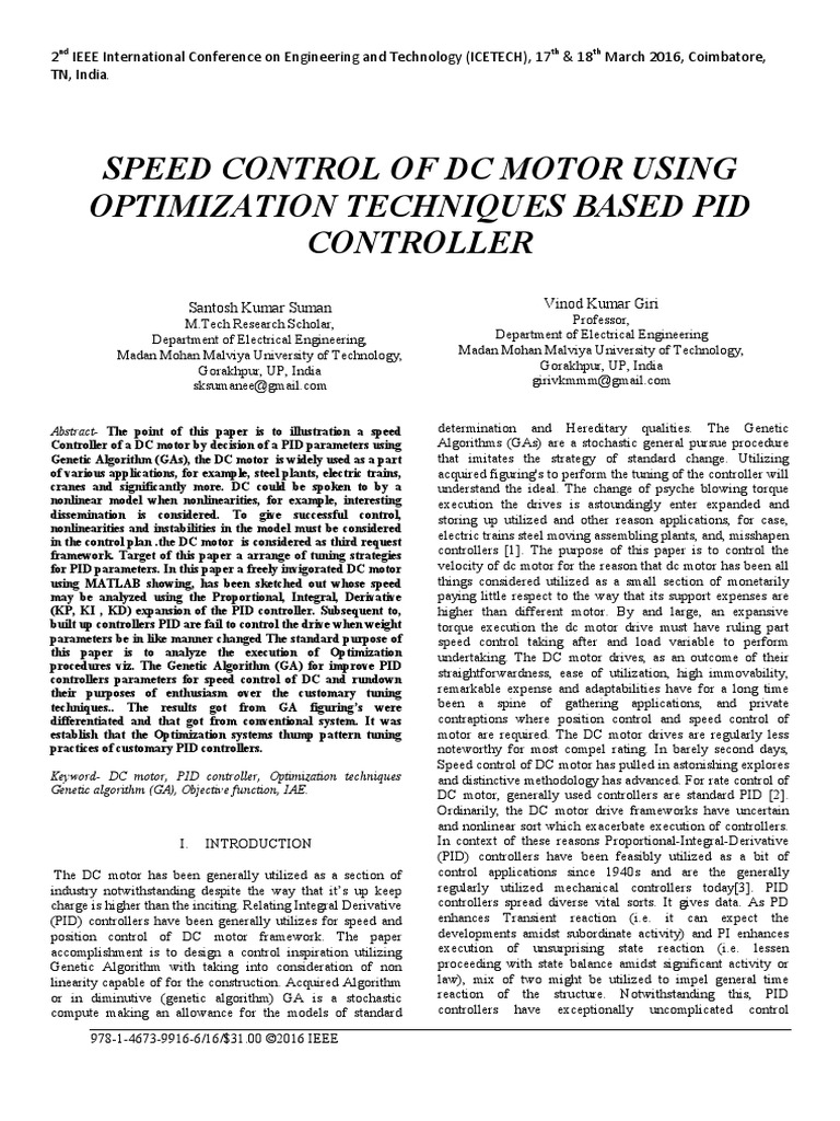 Dc Motor Speed Control Using Pid Controller – VXYCZ