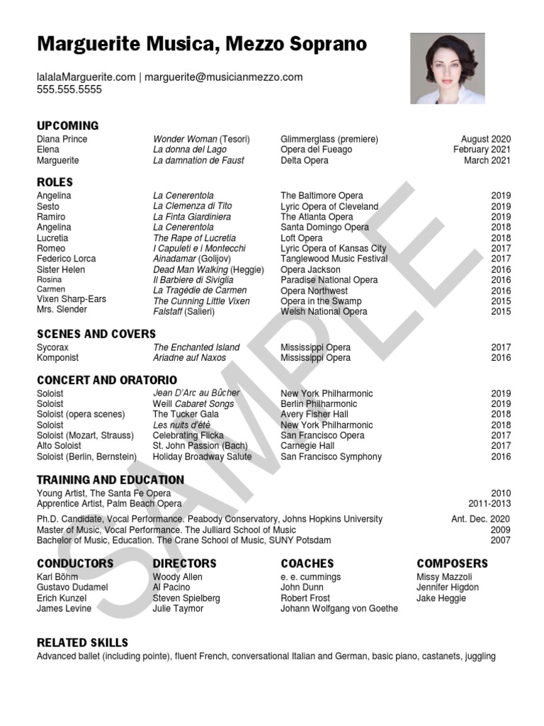 Good Resume | PDF | Opera | Compositions