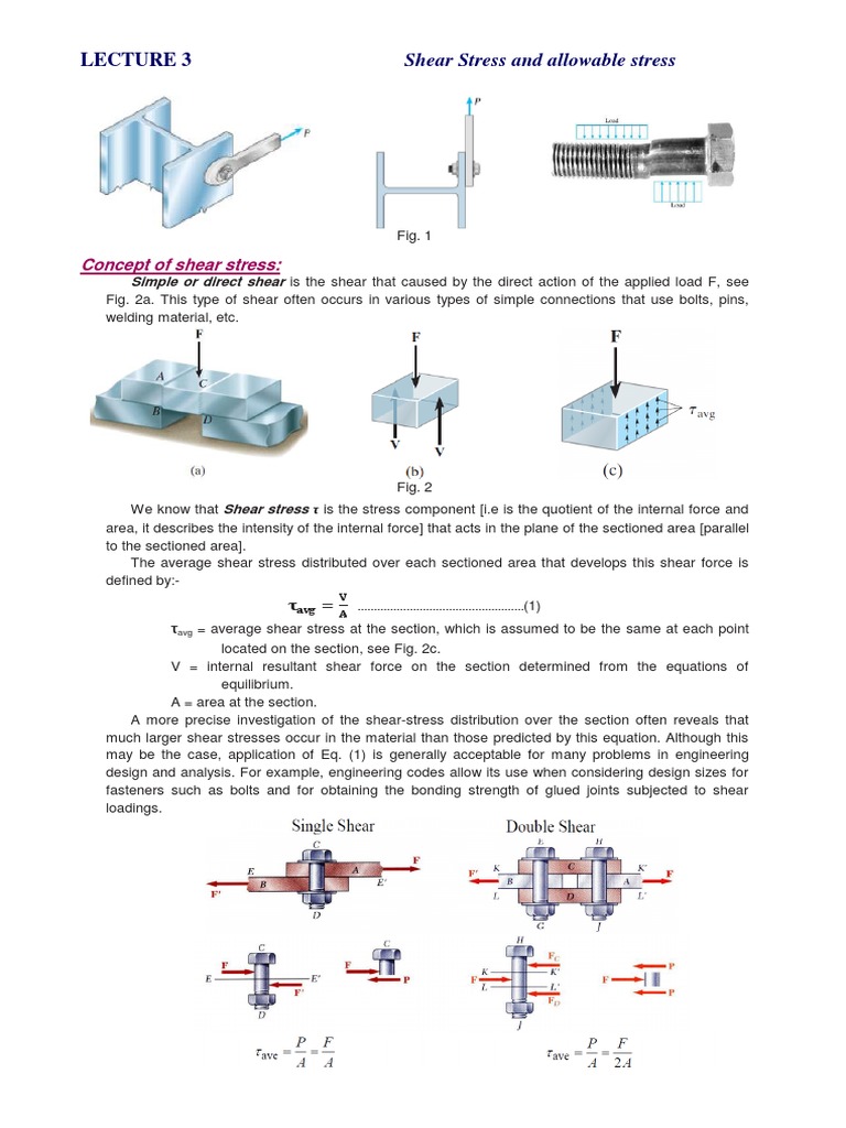 Shear Stress and Allowable Stress Analysis | PDF | Stress (Mechanics ...