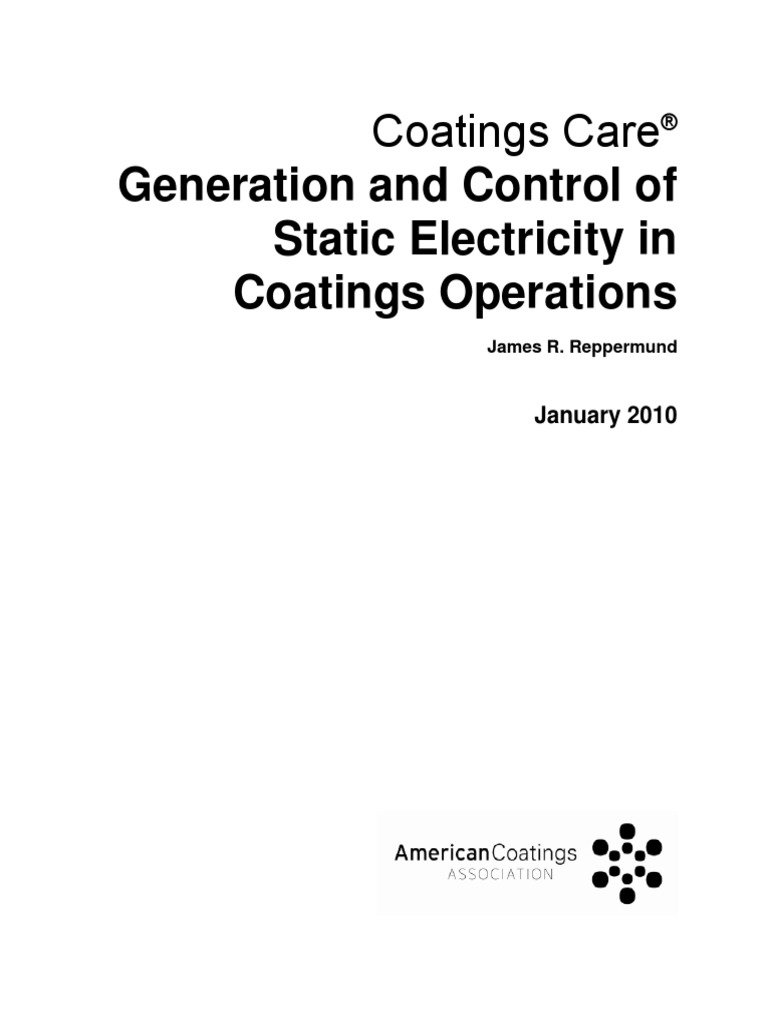 Static Control in Coating Operations | PDF | Electrostatic Discharge ...