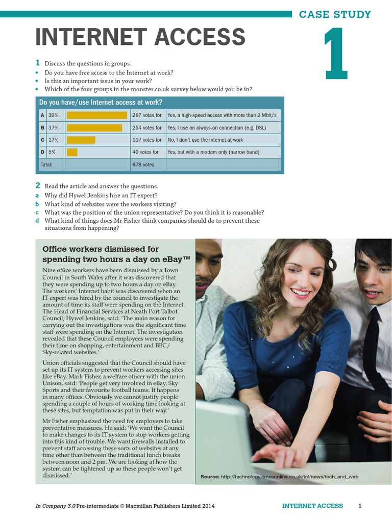 In Company 3.0 Pre-Intermediate Case Study Worksheet 1 | PDF | Internet Access | Internet