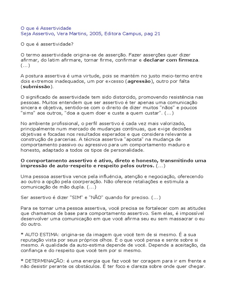 O Que É Assertividade | PDF | Humano | Empatia