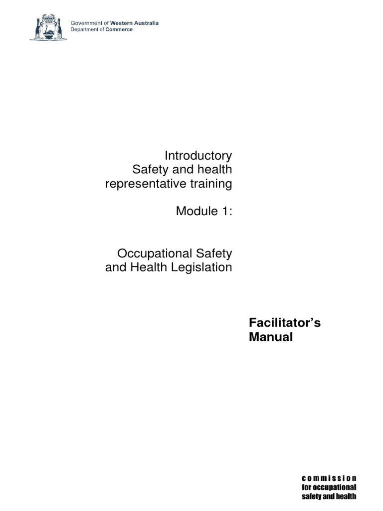 Introductory Safety and Health Representative Training: Facilitator's ...