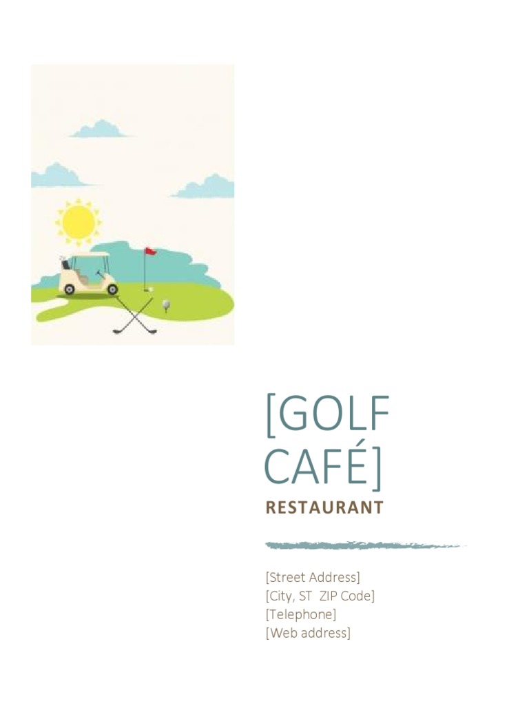 Golf Cafe Menu (Medium) | PDF | Pasta | Pizza