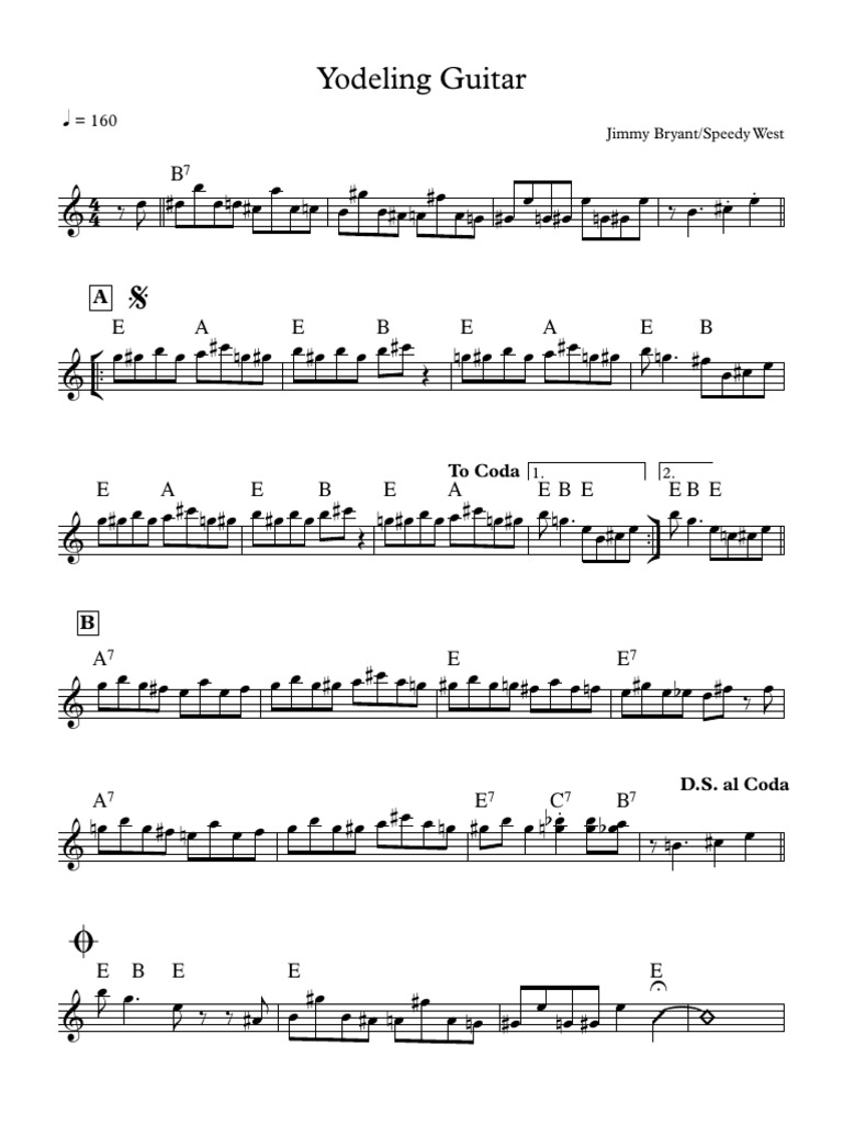 Yodeling Guitar: To Coda | PDF | Entertainment (General)