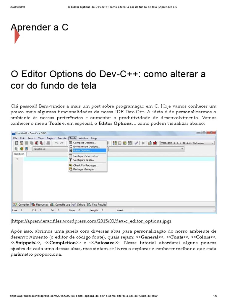 Dev C++ | PDF | C (linguagem de programação) | Cor
